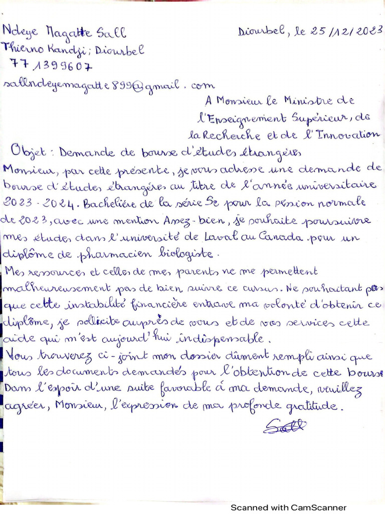 Demande Manuscrite | PDF