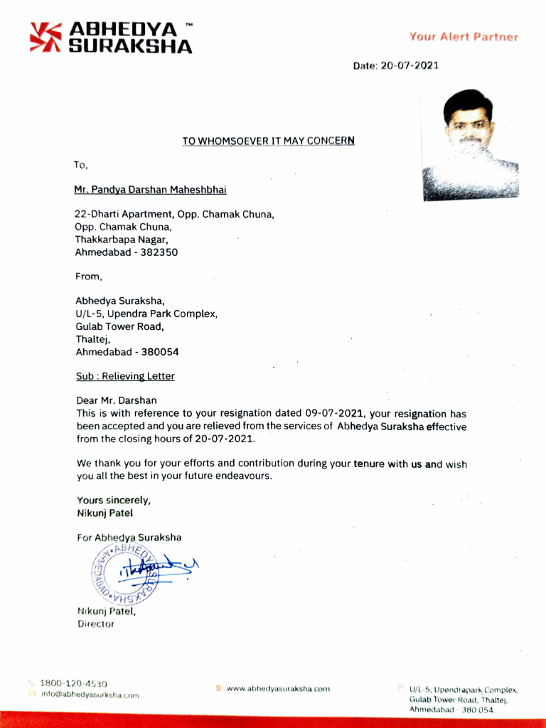 Reliving Letter | PDF