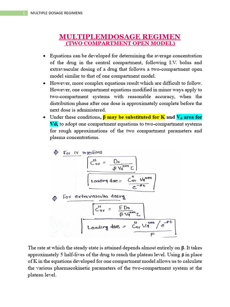 3.multiple Dosage (Two Compartment Open) | PDF