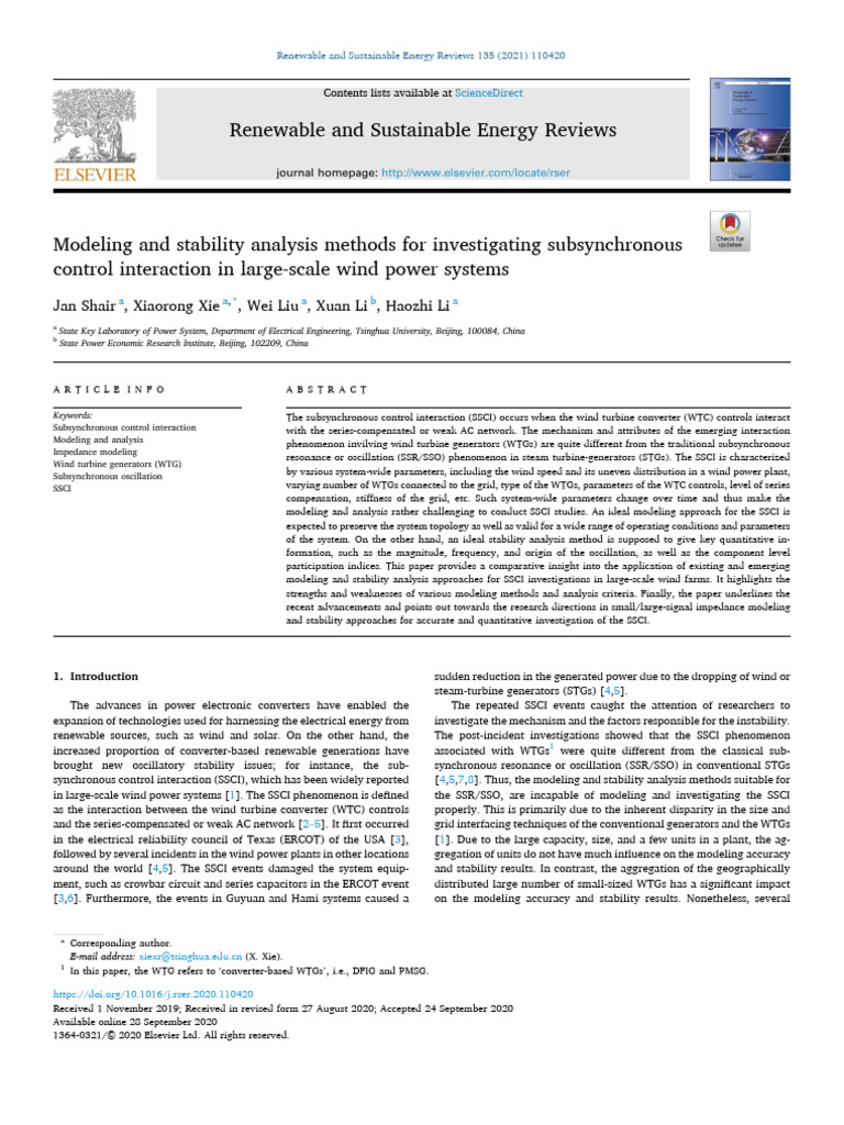 Modeling and Stability Analysis Methods For Investigating ...