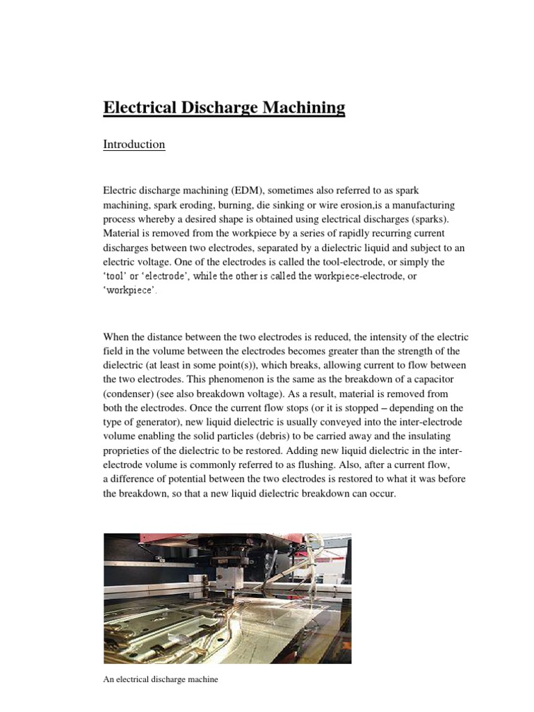 Electrical Discharge Machining | PDF | Industrial Processes | Applied ...