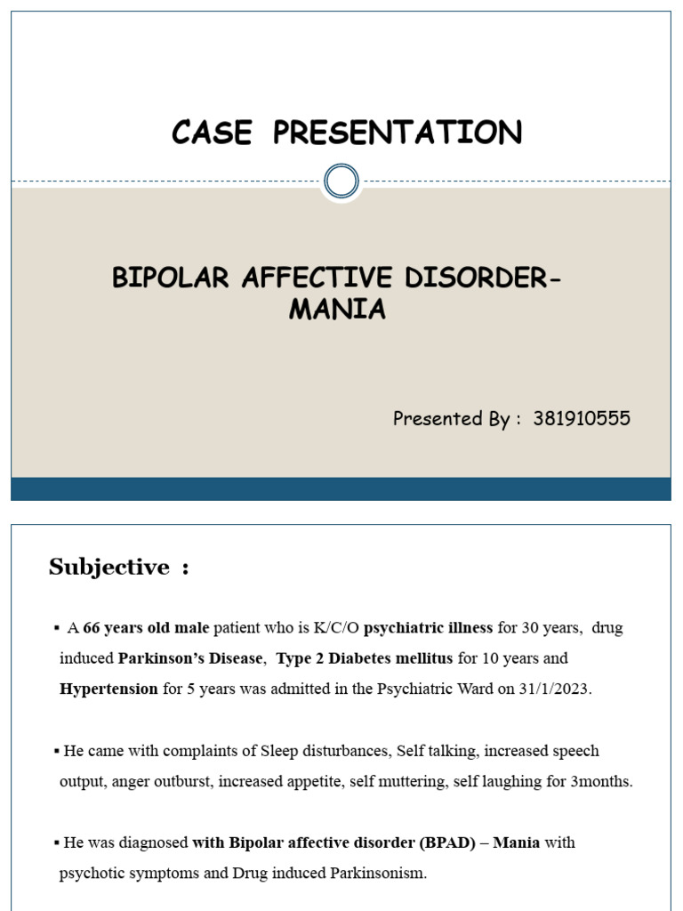 Case Presention On Bpad 381910555 | PDF | Bipolar Disorder | Olanzapine