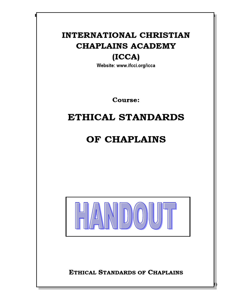 Chaplain Code of Ethics Overview | PDF | Chaplain | Morality