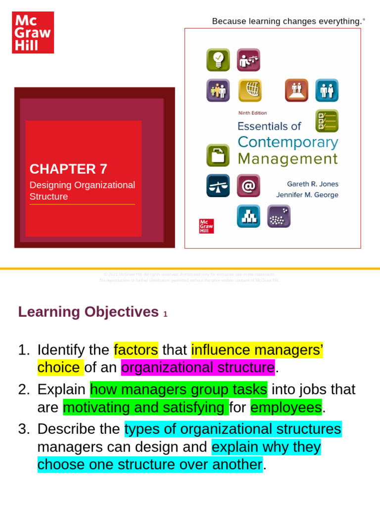 Chapter 7 - Designing Organizational Structure | PDF | Organizational ...