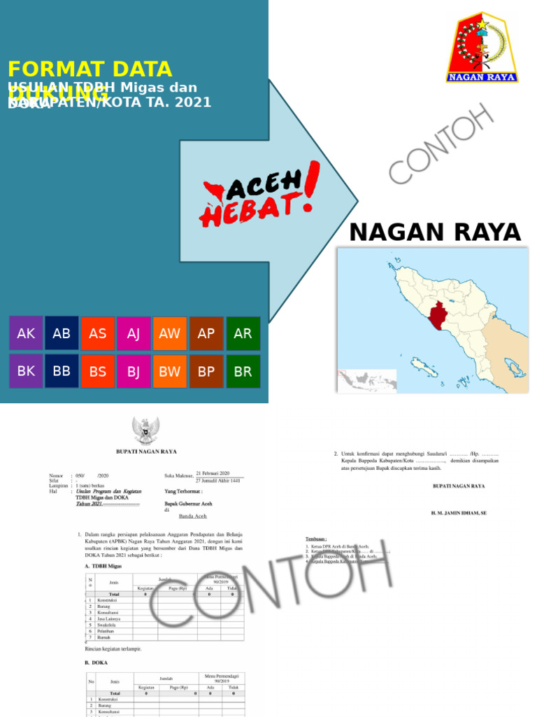 Format Data Dukung DOKA dan Migas Tahun 2021 KabKota_FIX | PDF