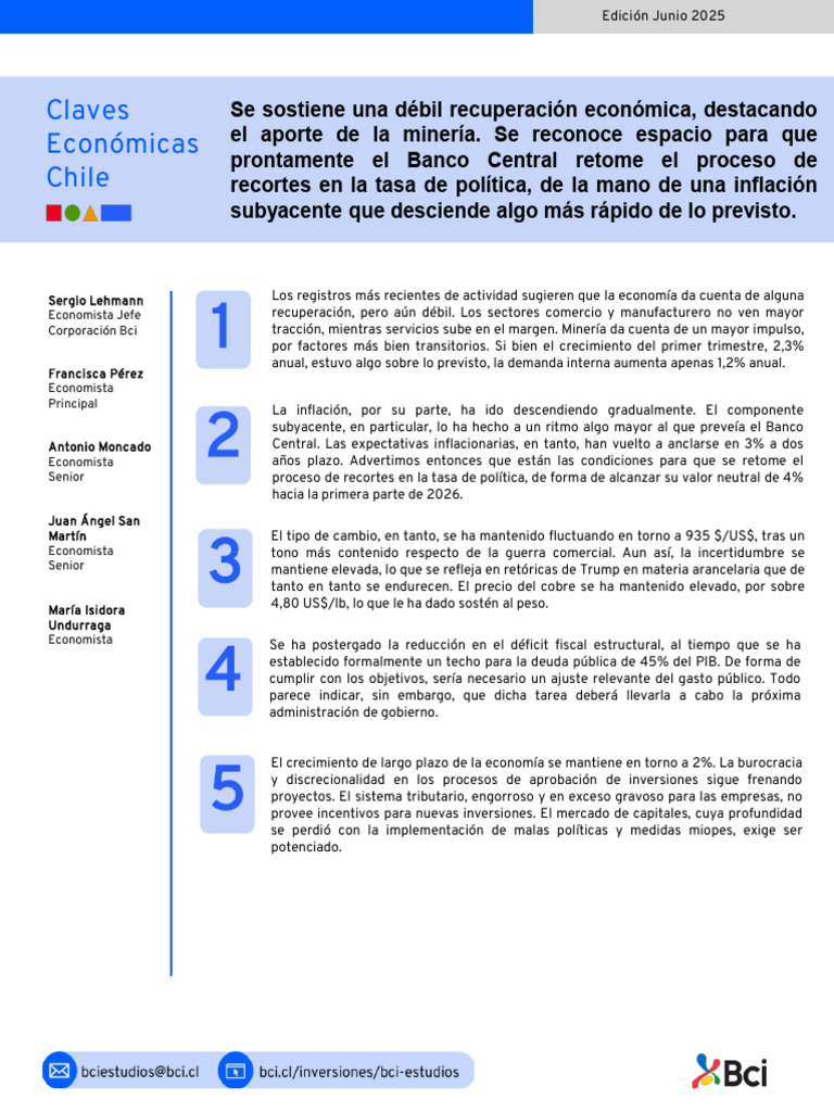 Claves Económicas Chile | PDF | Inflación | Tipo de cambio