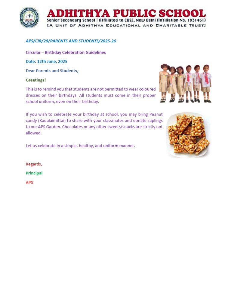 Birthday Celebration Guidelines | PDF