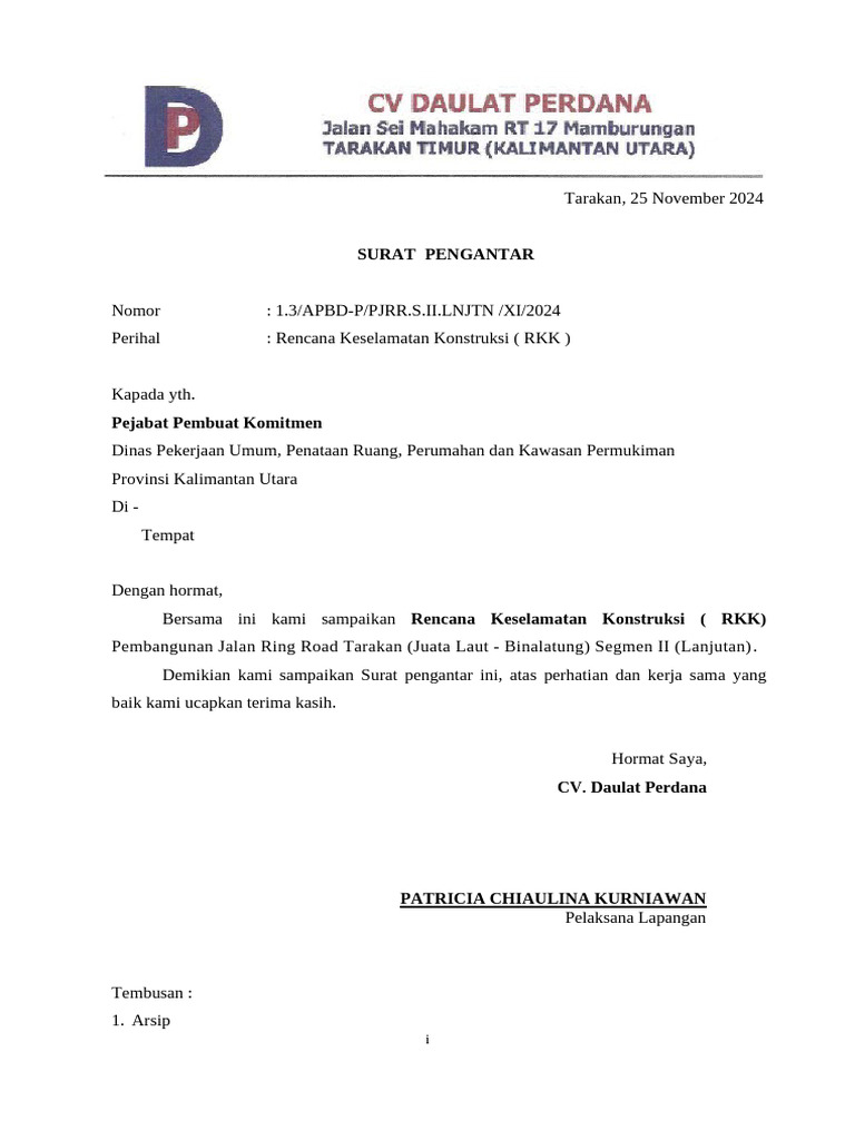 Laporan RKK Jalan RR Segmen II Lanjutan | PDF