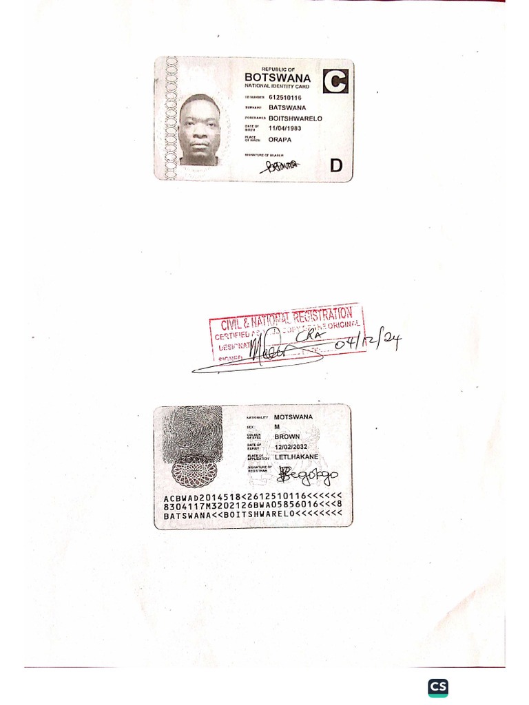 Batswana ID | PDF