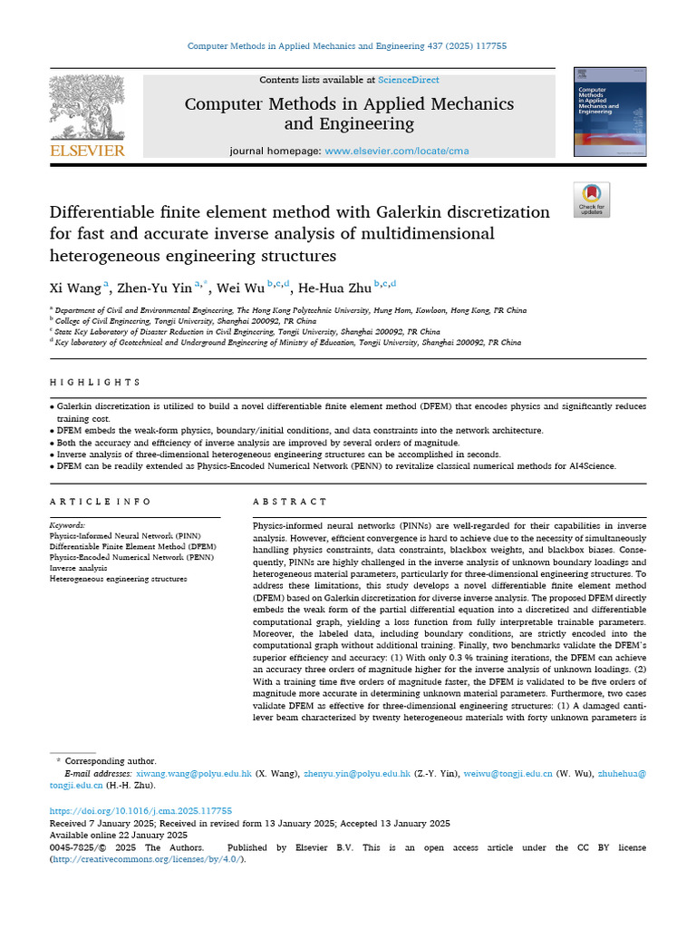 Computer Methods in Applied Mechanics and Engineering: Xi Wang, Zhen-Yu ...
