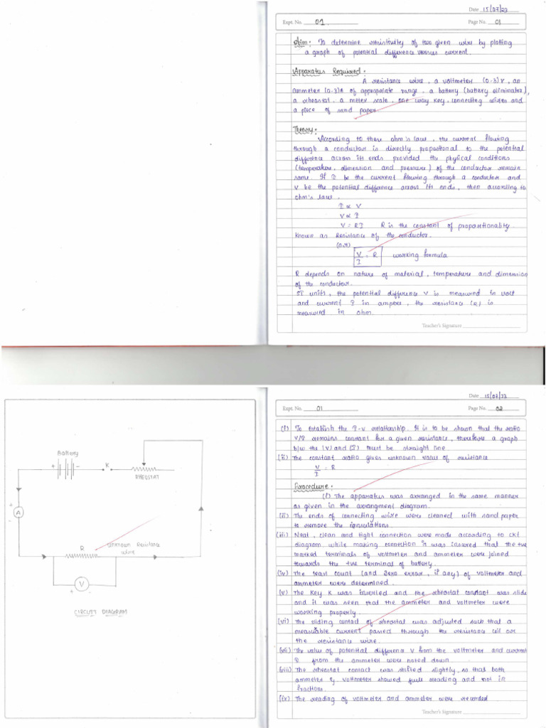Physics Experiment Class XII 1-8 Compressed | PDF