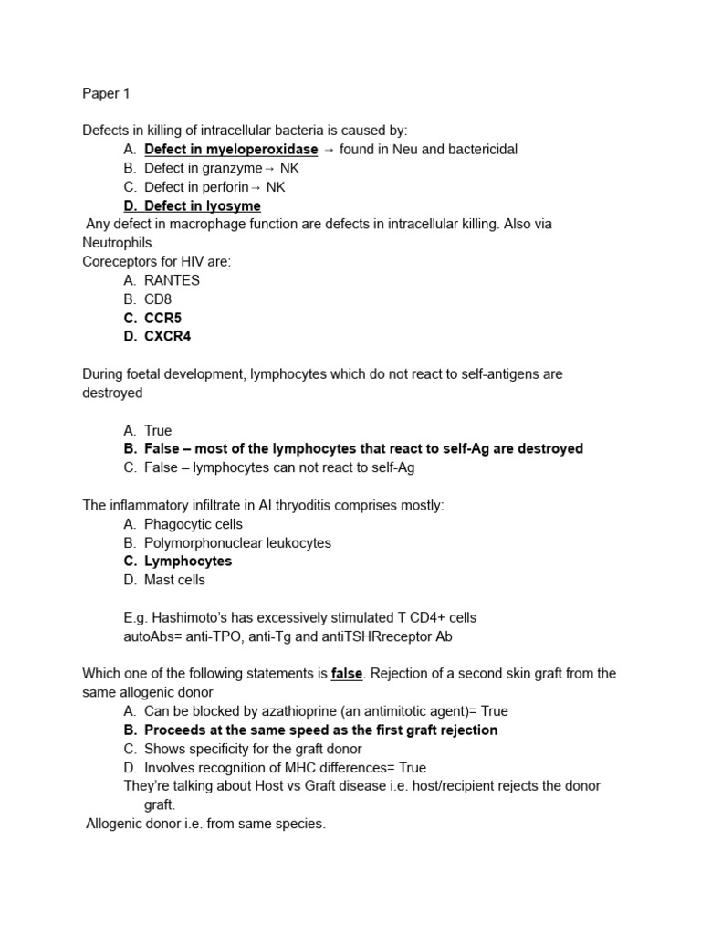 Clinical Immunology MCQs | PDF | Immune System | Transplant Rejection