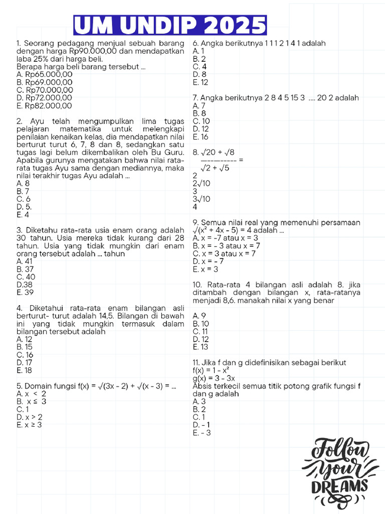 Um Undip 25 Day 1-2 | PDF