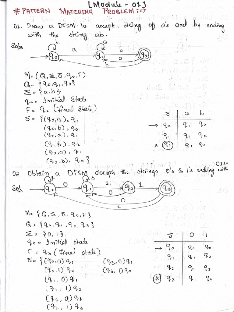 Automata Theory Complete Lecture Problems 2024 | PDF