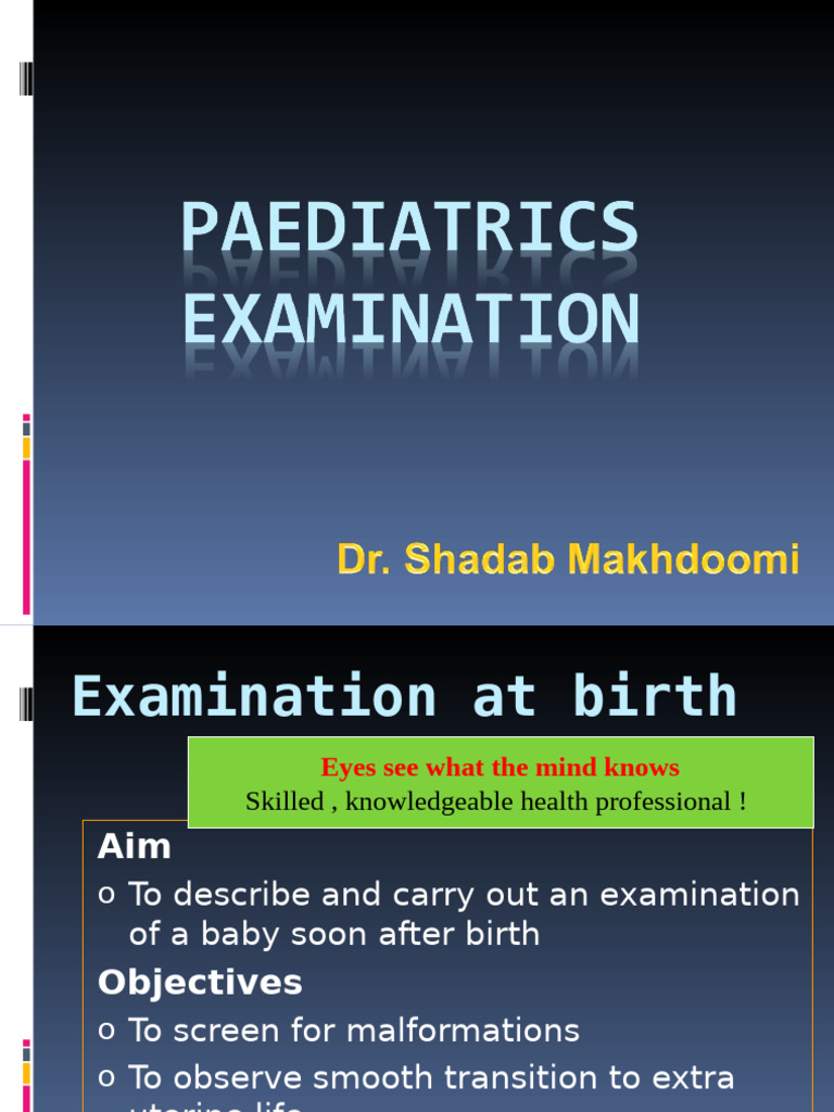 Newborn Examination | PDF | Medical Specialties