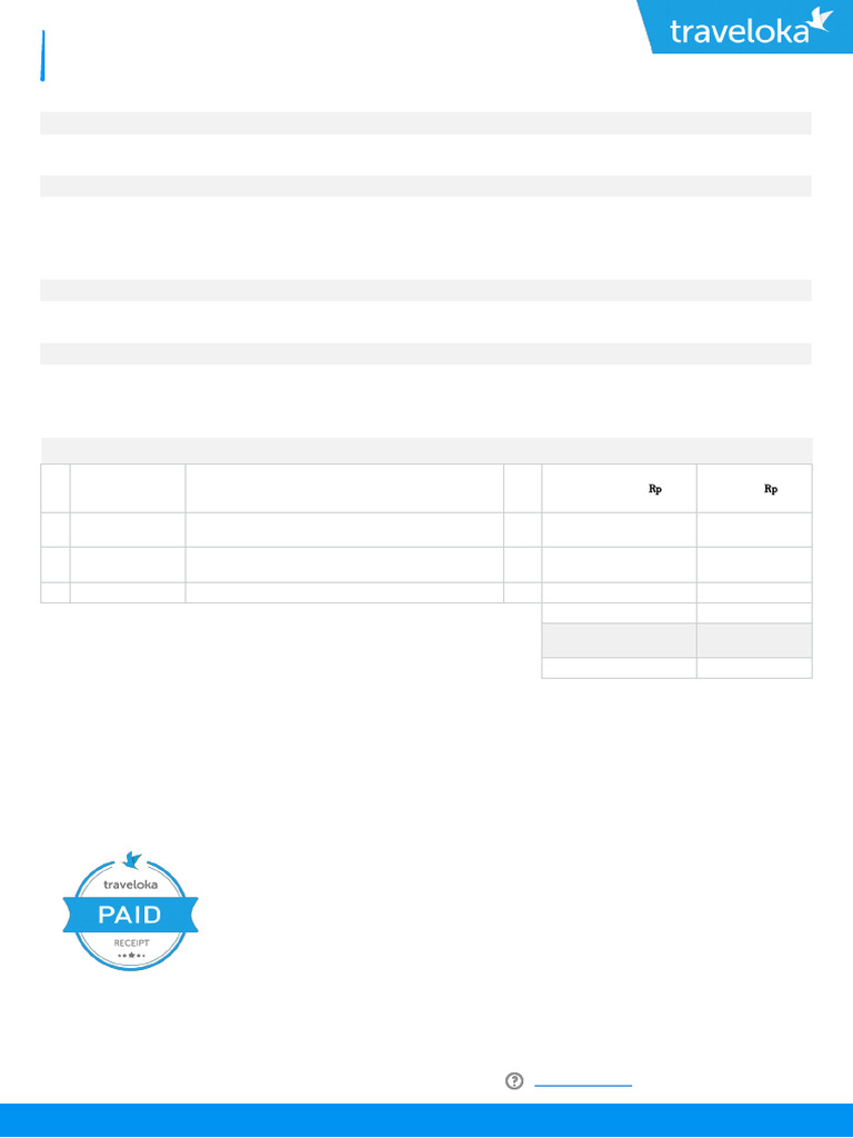 Invoice for Traveloka Hotel Booking | PDF