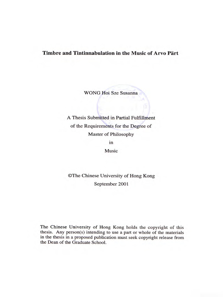 Timbre in Arvo Pärt's Tintinnabuli | PDF | Estonia | Musicology