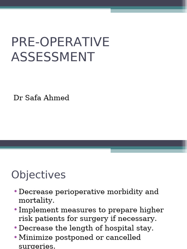 Preoperative Assessment | PDF | Hypoglycemia | Anesthesia