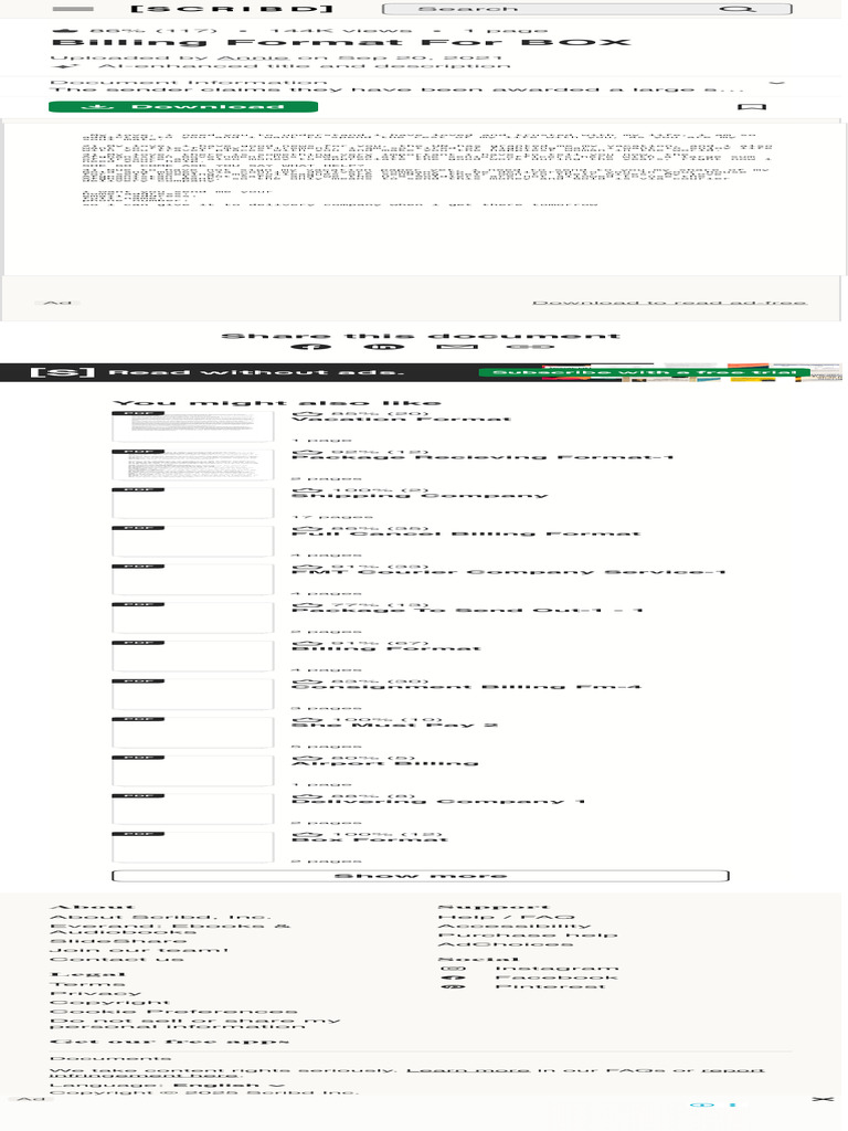 Billing Format For BOX PDF | PDF | Scribd | Digital Technology