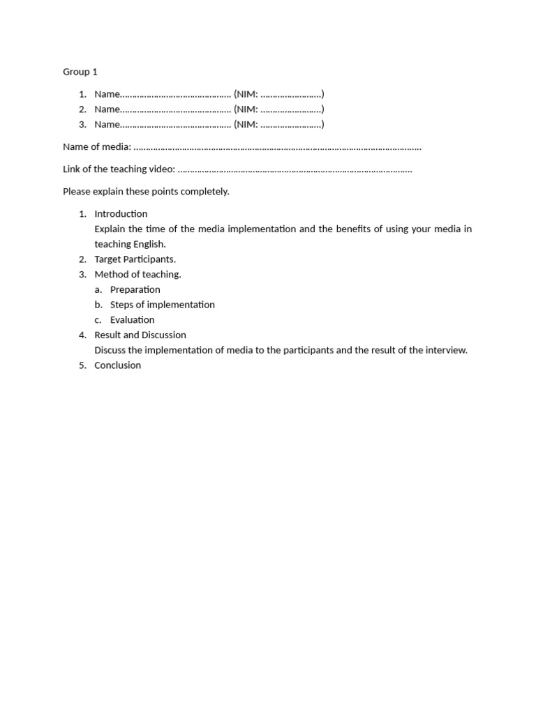 Report Template - Implementing ICT Media | PDF