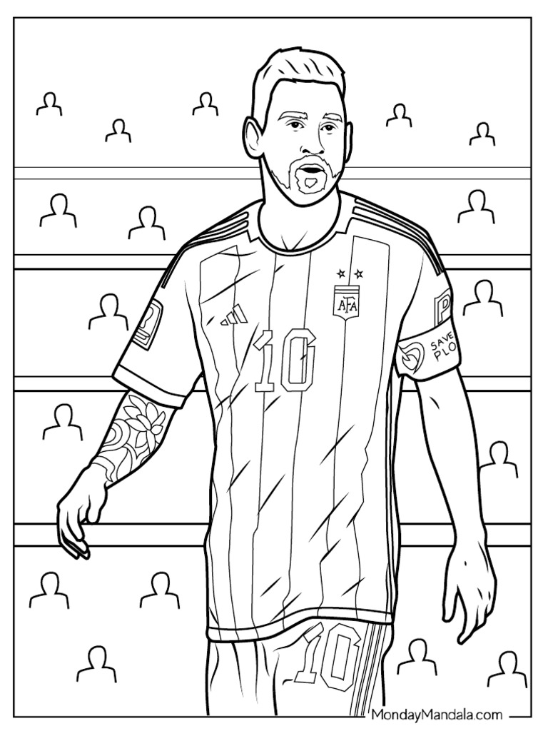 Simple Outline of Lionel Messi To Color | PDF