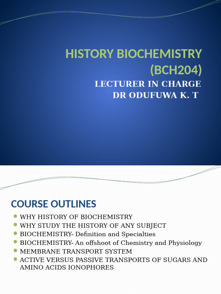 History of Biochemistry | PDF | Biochemistry | Chemistry