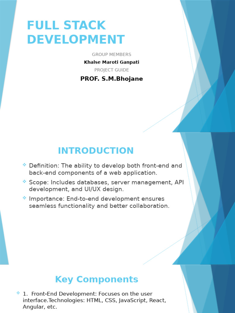 Full Stack Development PPT .MK | PDF
