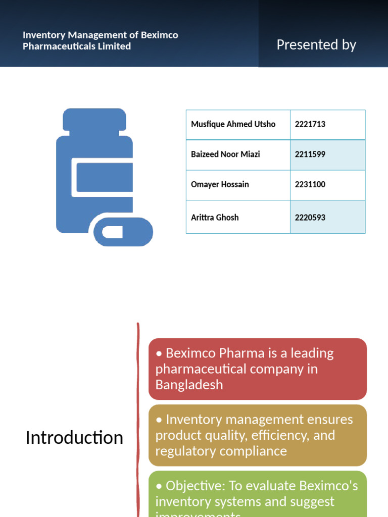 Visual Inventory Management Beximco Pharma | PDF
