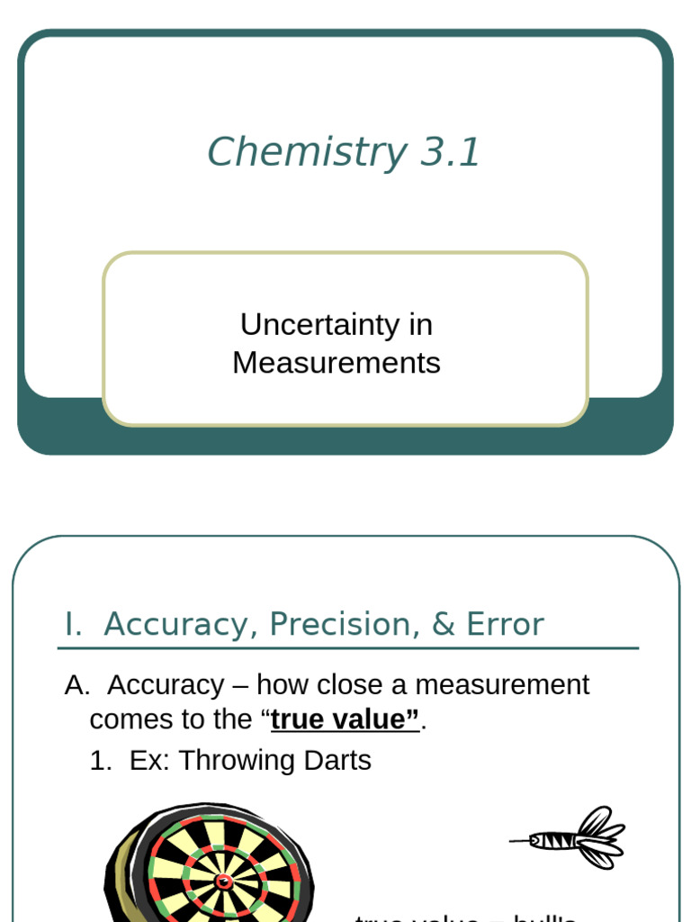 Chemistry 3.1 Notes (Accuracy, Precision, Error and Sig Figs) | PDF ...