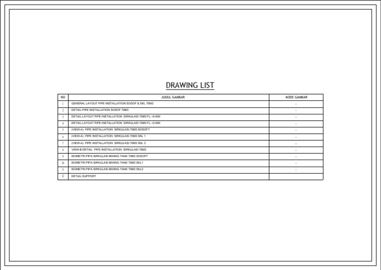 Drawing List | PDF