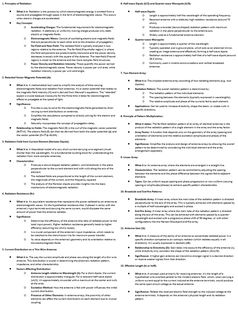 Principles of Electromagnetic Radiation | PDF | Antenna (Radio ...