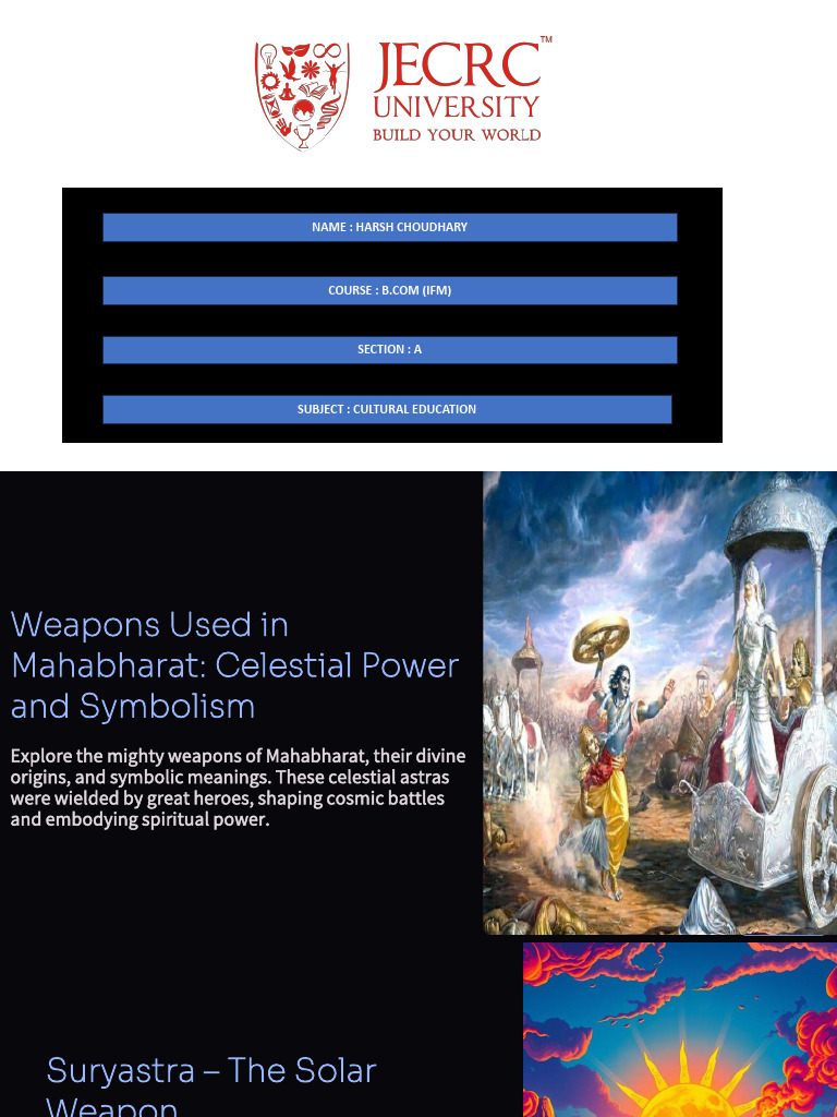 Mahabharata's Celestial Weapons Guide | PDF | Vishnu | Shiva