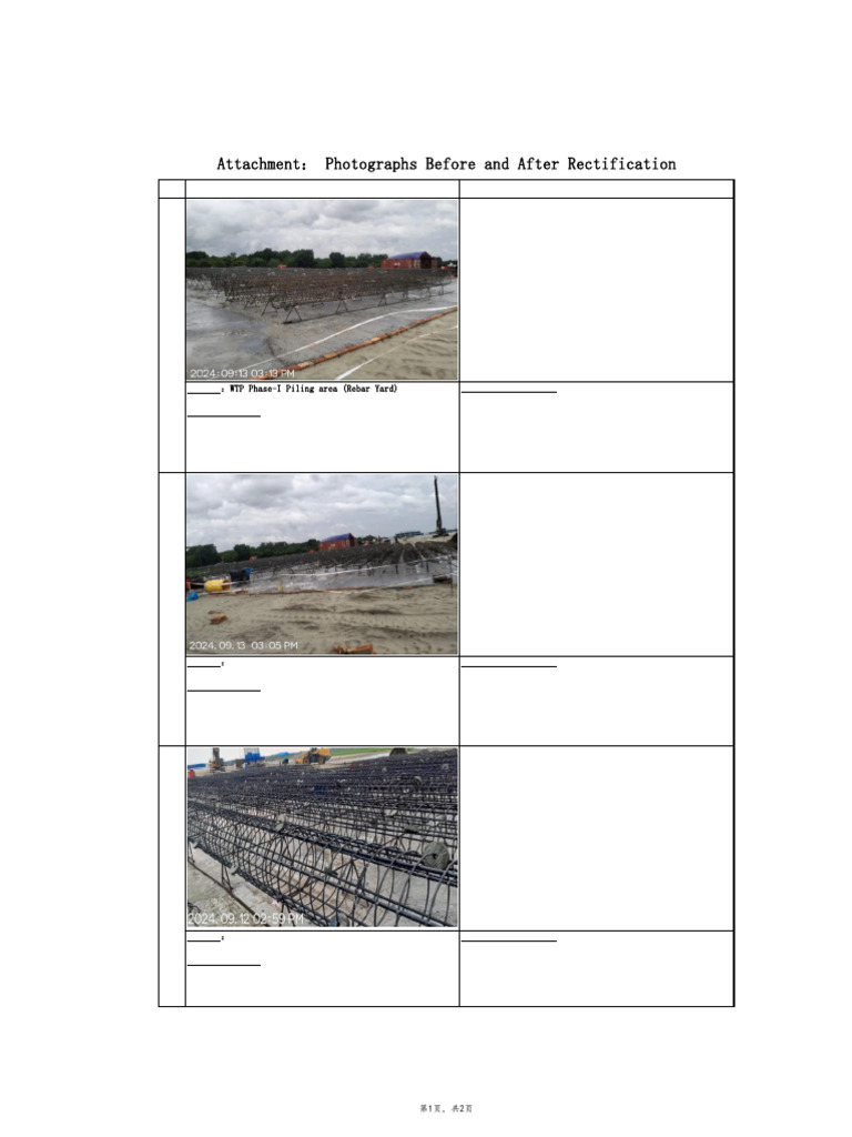 13.09.2024 Rectification Notice-Rebar Cage Yard (Attachments) | PDF