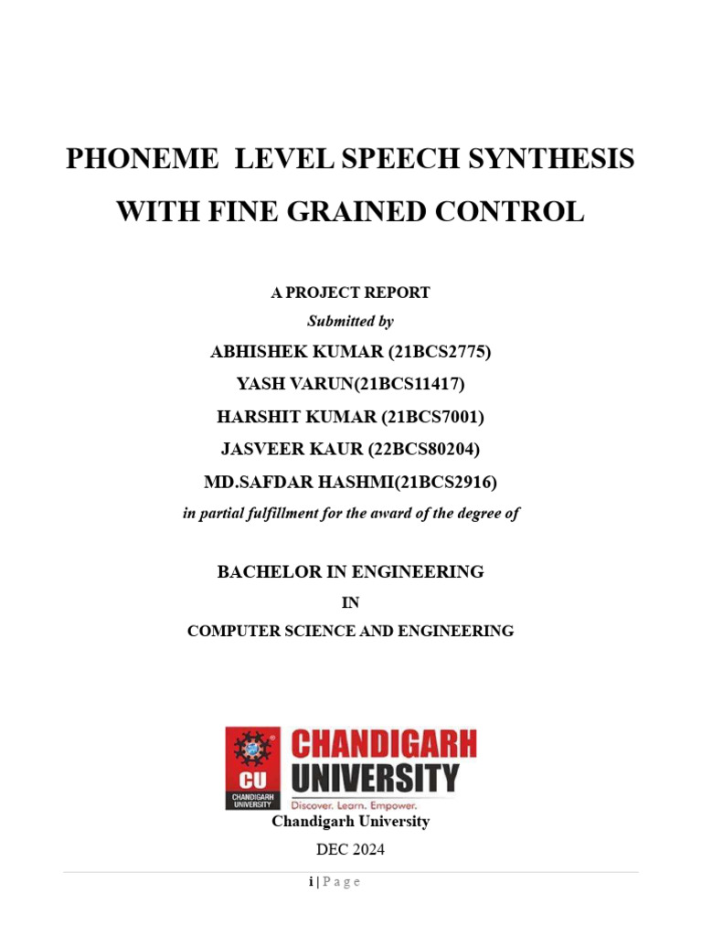 Abhi 8th Sem Project | PDF | Speech Synthesis | Artificial Intelligence