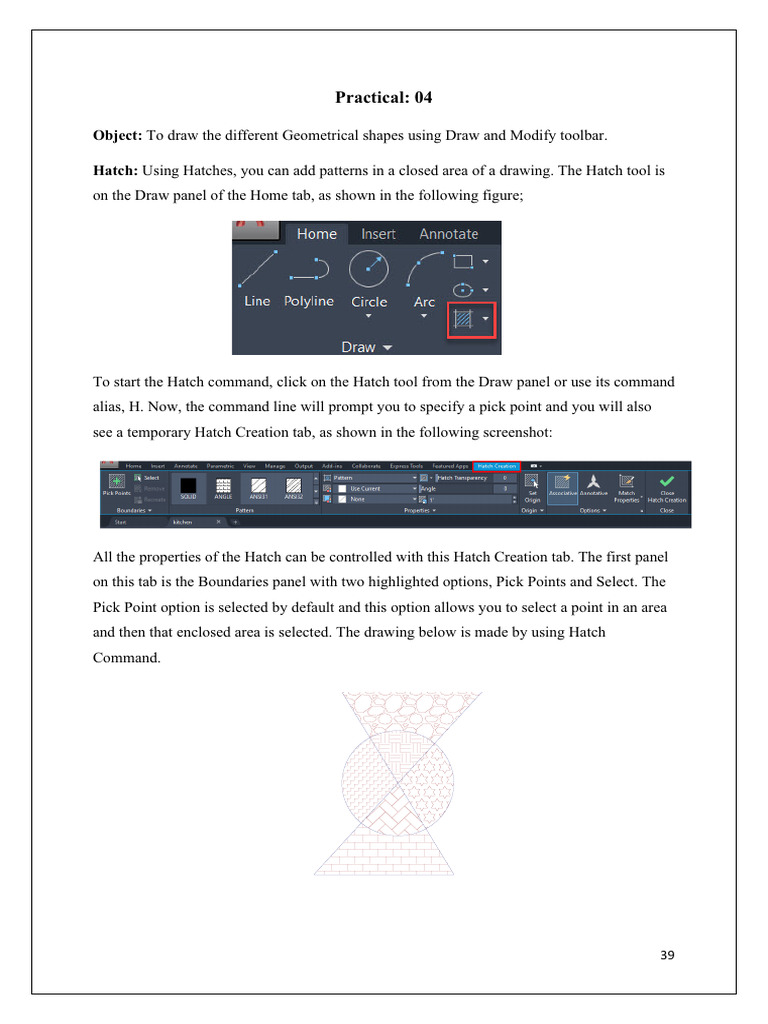 Autocad Practical 04(1) (1) | PDF | Geometry