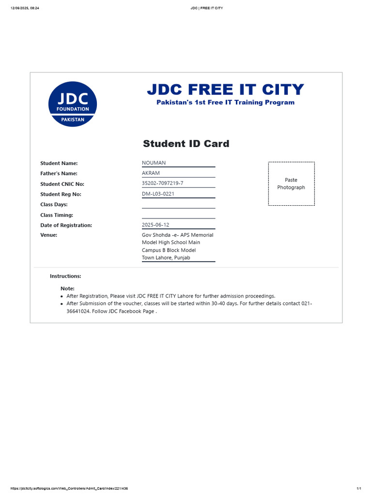 JDC Free IT City Registration 2025 | PDF
