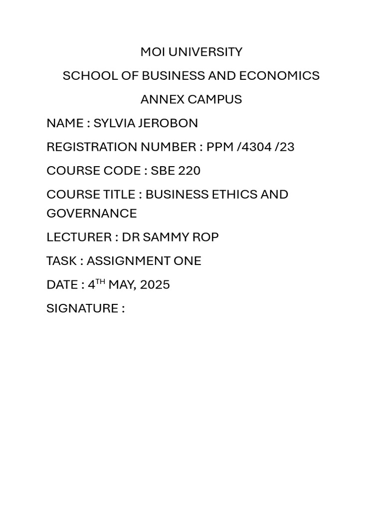 Sbe 220 - Code of Ethics in Project Planning and Management | PDF | Corporate Social ...