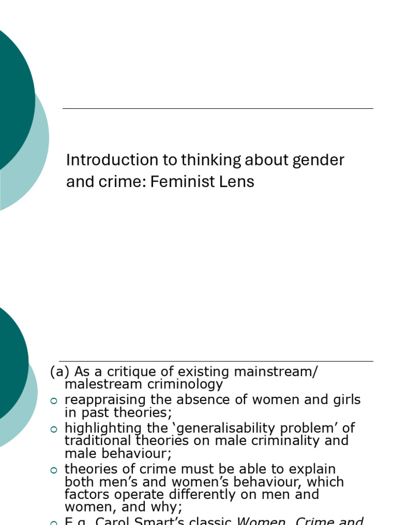 2 - Intro To Thinking About Gender and Crime - Feminist Lens | PDF | Violence | Domestic Violence