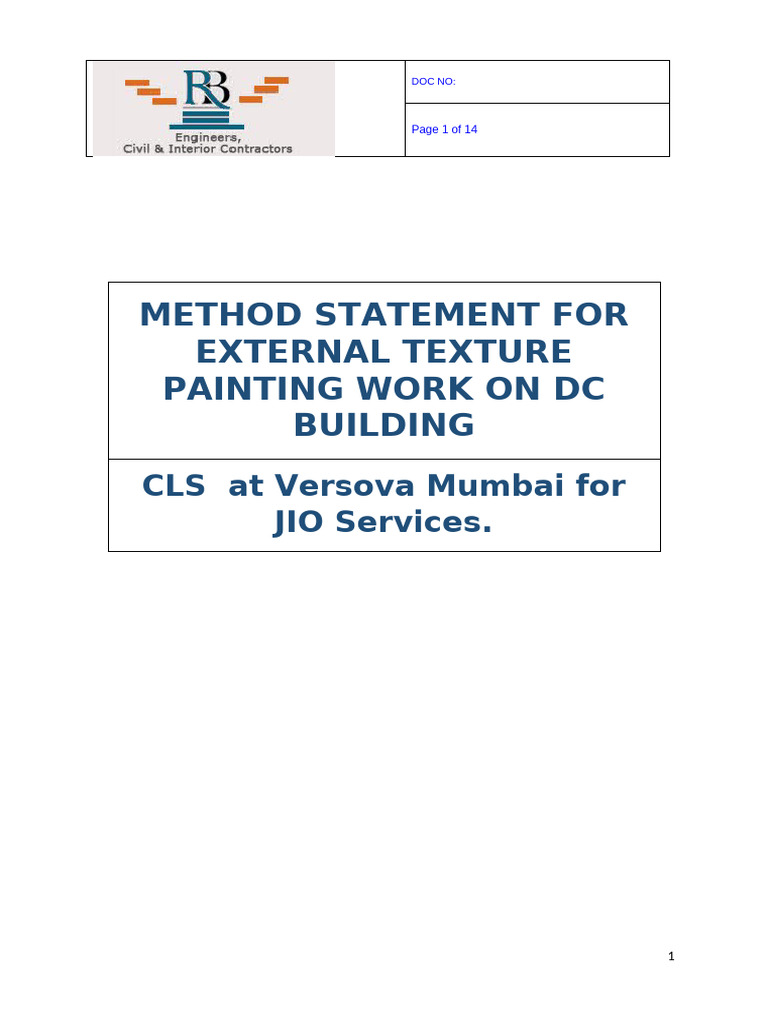 Method Statement For External Painting Work On DC Building | PDF ...