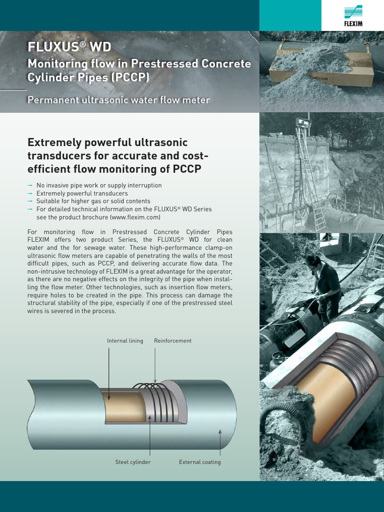 Ultrasonic Flow Monitoring for PCCP | PDF | Flow Measurement | Concrete