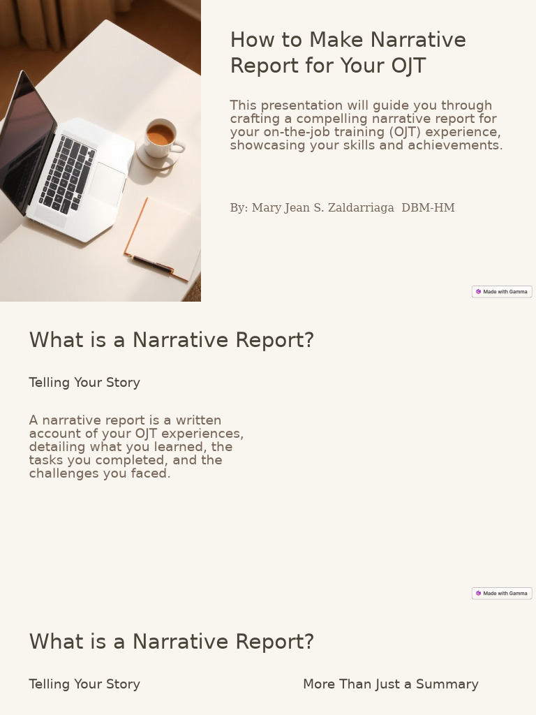 Crafting Your OJT Narrative Report | PDF | Methodology | Proofreading