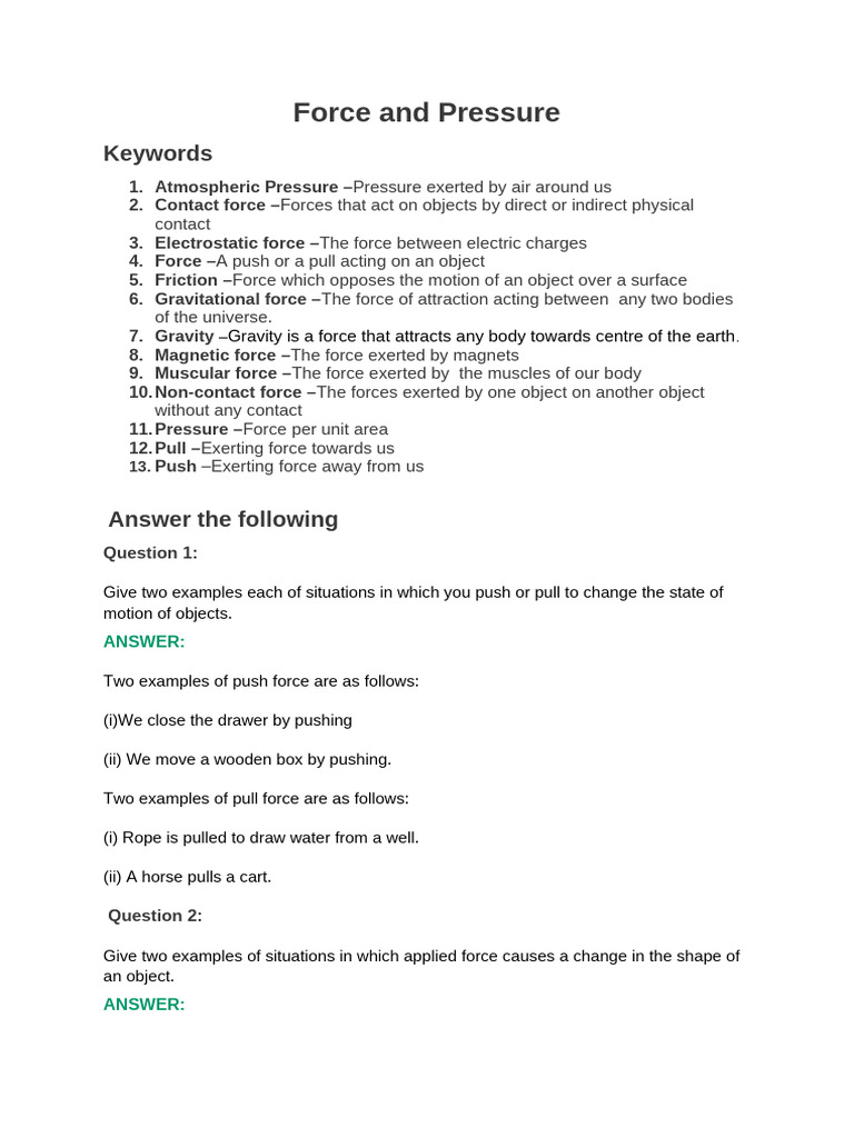 Chapter 11 Force and Pressure | PDF | Force | Rocket