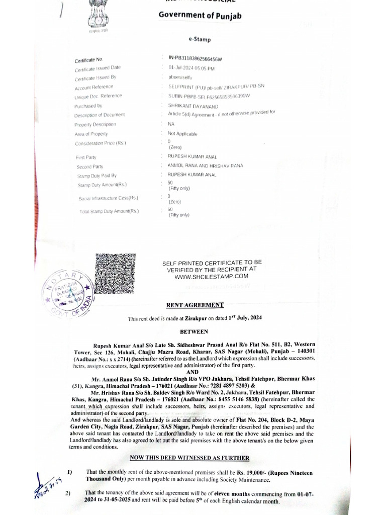 Rent Agreement MGC | PDF