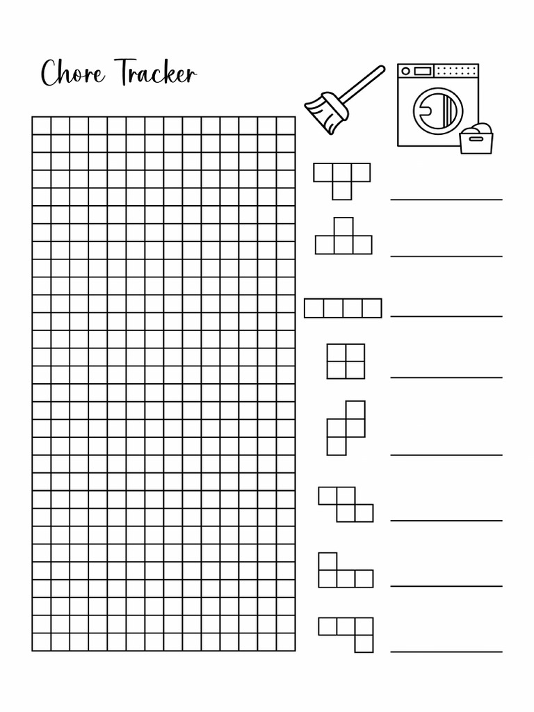 A4 - MB - Blank Tetris - Household and Adulting Trackers | PDF