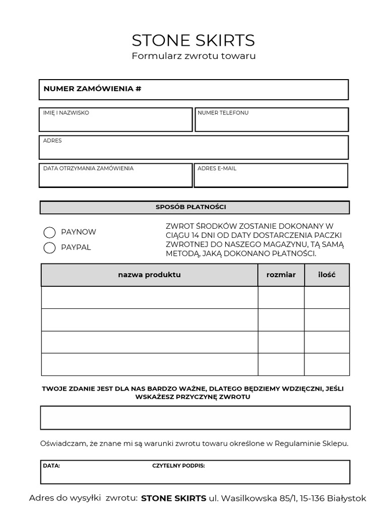 Formularze Zwrotu Itp. - Kopia | PDF