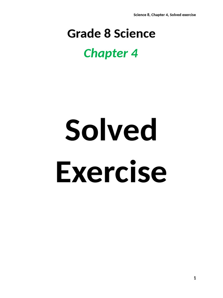 Science 8 Chapter 4 Solved Exercise | PDF