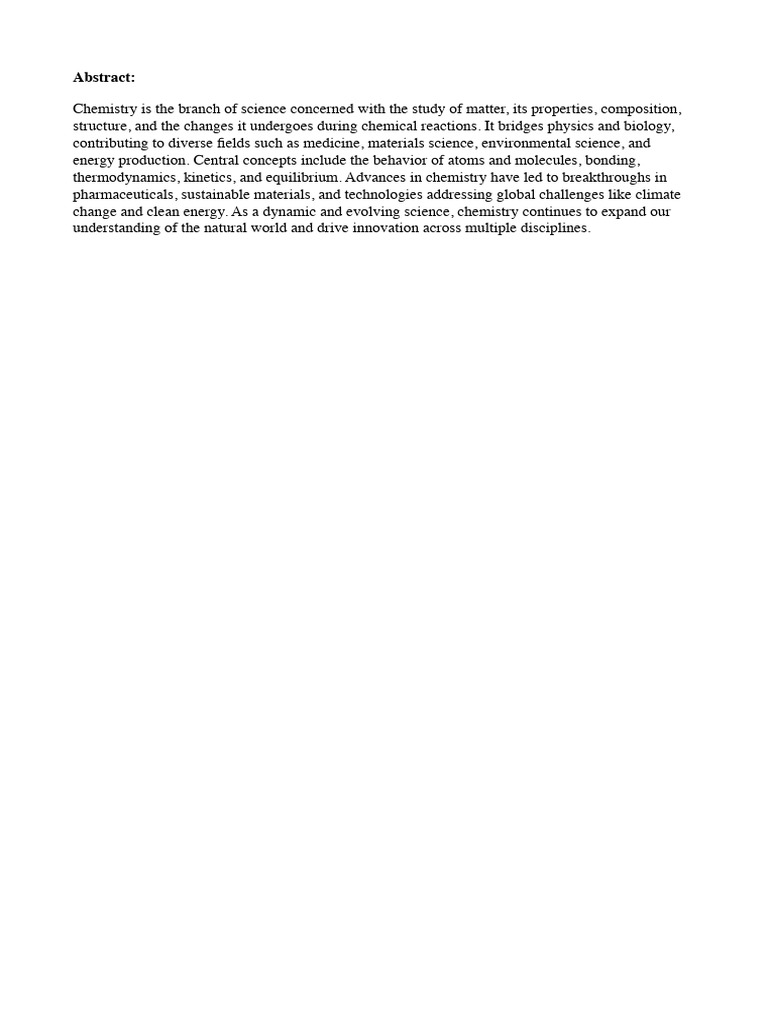 Chemistry Abstract | PDF