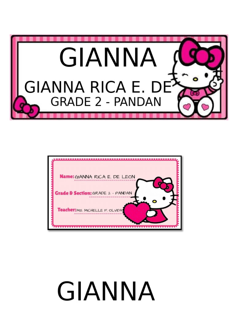 Grade 2 (Name Tag and Notebook) - 1749650861508 | PDF