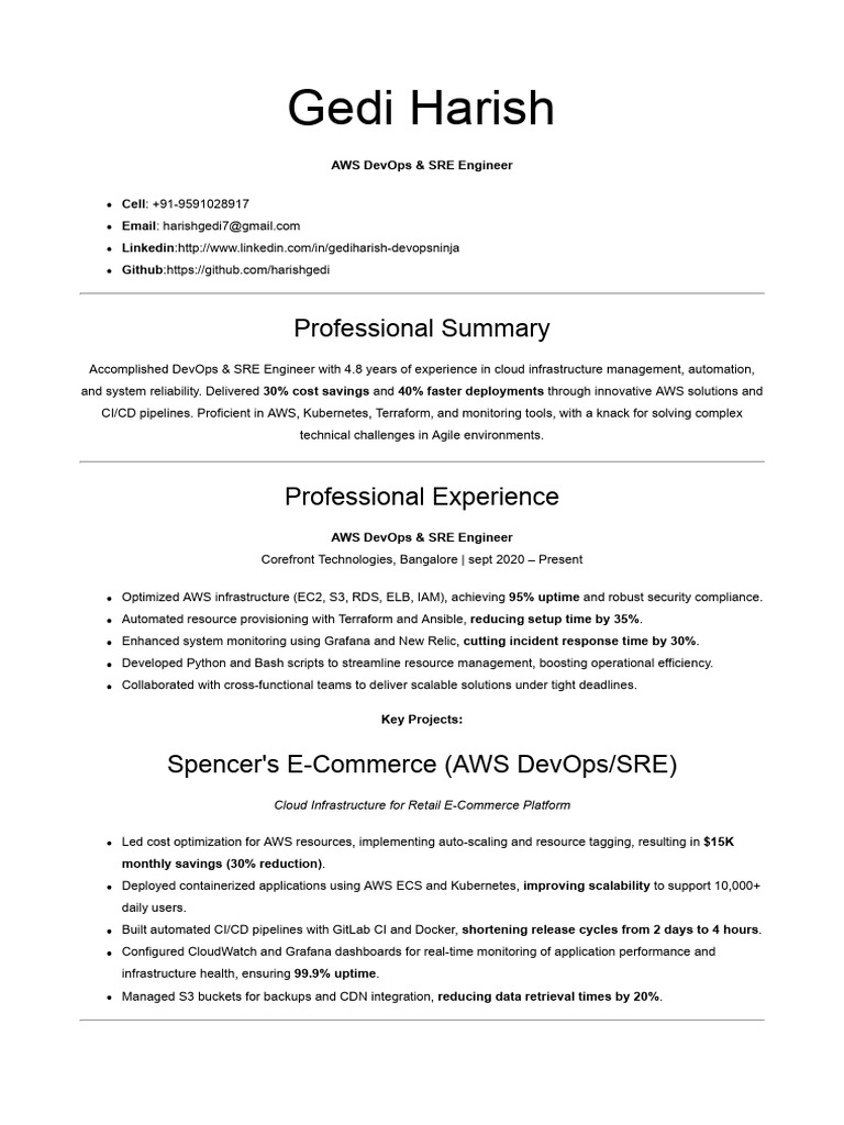 Gedi Harish Devops1 | PDF | Amazon Web Services | Cloud Computing