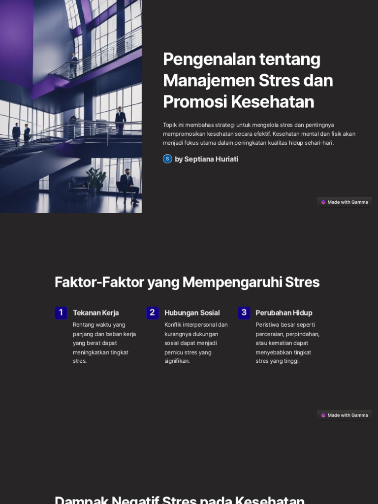 Pengenalan Tentang Manajemen Stres Dan Promosi Kesehatan 2 | PDF